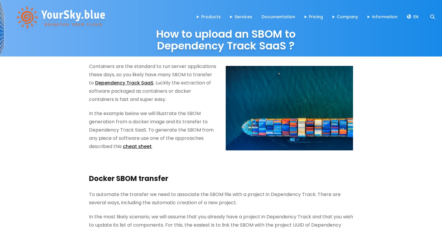 How to upload an SBOM to Dependency Track SaaS How to upload an SBOM to Dependency Track SaaS